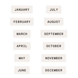 Natural Beginnings Monthly Title Embellishments (12/pk) - Creative Memories